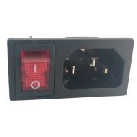 China 15A 250V Panel Mount IEC C14 Inlet Socket with Boat Shape Rocker Switch for sale