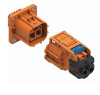 China Neopower 2 Pin High Voltage Electrical Connector 40A 1000V with HVIL, Poka-Yoke & 360° Shielding for sale