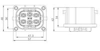 China Neopower 1000V High-Voltage 6 Pin Automotive Connector for OBC & BDU Power Supply for sale