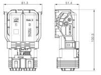 China Neopower 2 Pin High Voltage Hybrid Power Connector 400A 1000V with HVIL and 360° Shielding for sale