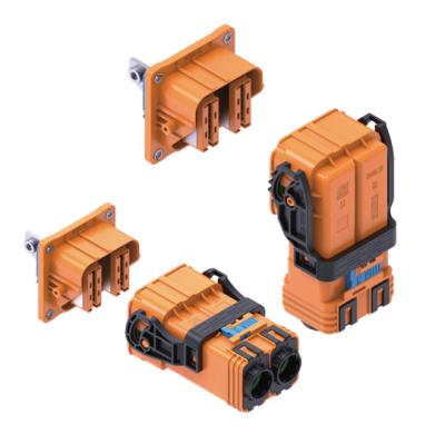 China Neopower 2 Pin High Voltage Hybrid Power Connector 400A 1000V with HVIL and 360° Shielding for sale