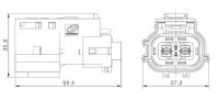China Neopower 2 Pin Hybrid Automotive Connector 24A 800V with HVIL and 360° Shielding for sale