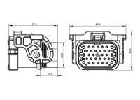China IPX8 32 Pin Male Female Connector , 13A Male Female Plug Connector for sale