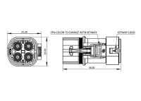 China IP6K9K HVIL 1000VDC 4 Pin Waterproof Connector With EMI Shielded for sale