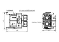 China Two Pin Right Angle Waterproof Battery Connectors IEC Certification for sale