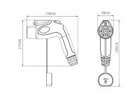 China Right Angle 250VAC 16A Electric Vehicle Charging Connectors 1 Phase for sale