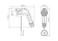 China Right Angle 250VAC 16A Electric Vehicle Charging Connectors 1 Phase for sale