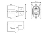 China Electrical 200A 2 Pin Plug And Socket Connectors CE Certification for sale