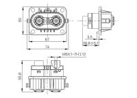 China 150A EV Battery Connector IP6K9K Electric Plug Socket Secondary Lock Function for sale