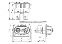 China 150A EV Battery Connector IP6K9K Electric Plug Socket Secondary Lock Function for sale