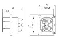 China Poka Yoke 2 Pin 120A EV Battery Connector Plug Waterproof for sale