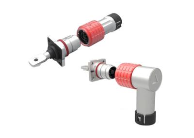 China Straight Angle HVIL Two Pin Plug Connector With 360 Degree Shielding for sale