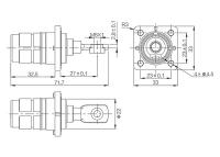 China Straight Angle HVIL Two Pin Plug Connector With 360 Degree Shielding for sale