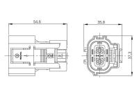 China 120A EV Battery Connector , Right Angle High Voltage Automotive Connectors for sale