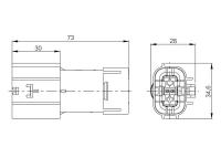 China 120A EV Battery Connector , Right Angle High Voltage Automotive Connectors for sale