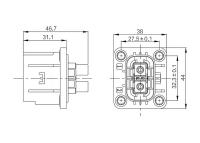 China Insulation Resistant EV Battery Connector , AC3000V 2 Pin Male Female Plug Receptacle for PDU for sale