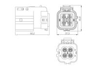 China FCC High Voltage Power Socket , 4 Pin High Current Electrical Connectors for sale