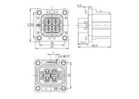 China FCC High Voltage Power Socket , 4 Pin High Current Electrical Connectors for sale