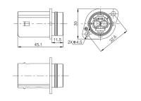 China IP67 2 Pin Waterproof Straight Connector Plug , 2 Pin Right Angle Battery Connector for sale