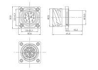 China 12 Pin 5A Bayonet Locking Power Signal Connector With Poka Yoke Key for sale