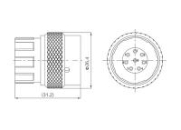 China 24VDC Transmission Cable Connector , IEC Metal Shell 8 Pin Cable Connector for sale