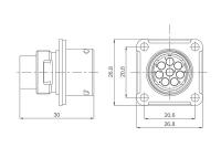 China 24VDC Transmission Cable Connector , IEC Metal Shell 8 Pin Cable Connector for sale