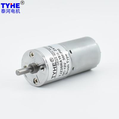 China Zinc Alloy Housing 25mm Diameter 6v 12v 24v 1N.M Rf370 Brushes Micro Dc Gear Motor For Grill for sale