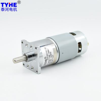 China 42mm gearbox high strength steel gear 40kgf big torque rs775 12 24 volt dc gear motor for drill for sale