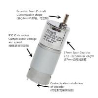 China Factory Goods 37mm 12 Volt 30v 12v 24v 16 Volt 2nm Torque High Rpm 9000rpm 555 550 37gb 20 Watt Small Dc Gear Reduction for sale