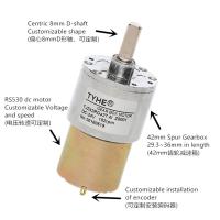 China Od 42mm Gear Box 12v 24v 12 Volt 2000rpm 600rpm 20 Rpm High Speed High Torque 40kgcm 4nm 3nm Dc Gear Reducer Motor for sale