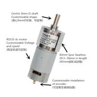 China 42mm Dc Metal Gear Motor 1300rpm 15watts Micro Gearmotor for sale