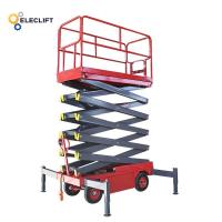China Powder Painting Mobile Car Scissor Lift 19 Ft Electric Powered for sale