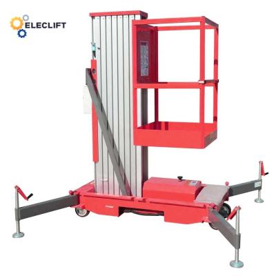 China 8m/Min Aluminum Lift Platform Self Propelled Single Man Lift 1.2mx0.8m for sale