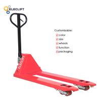 China Steel Aluminum Manual Pallet Truck Hand Pump Truck Raised Height 7.9-8.6 In for sale