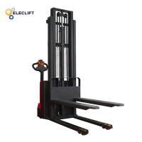 China Rubber Wheel Full Electric Straddle Pallet Stacker Load Capacity 2000kg for sale