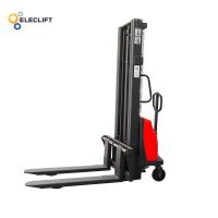 China 1150mm Fork Length Semi Electric Pallet Stacker 120Ah Manual Pallet Forklift for sale