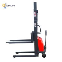 China 1150mm Fork Length Semi Electric Pallet Stacker 120Ah Manual Pallet Forklift for sale