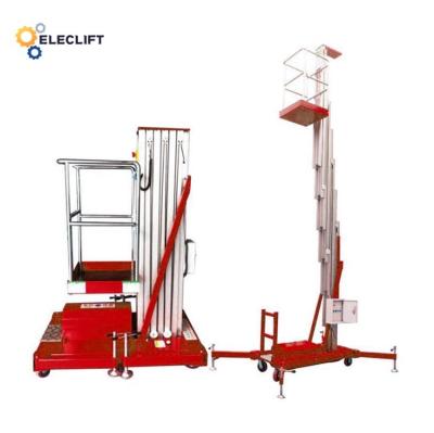 China 500kg Capacity Aluminum Single Mast Lift Platform With Electric Control Method for sale