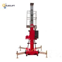 China 500kg Capacity Aluminum Single Mast Lift Platform With Electric Control Method for sale