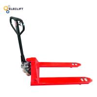 China Steel Aluminum Manual Pallet Truck Hand Pump Truck Raised Height 7.9-8.6 In for sale