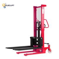 China 1150mm Fork Length Electric Manual Pallet Stacker 1000kg Capacity for sale