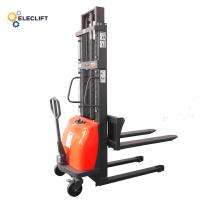 China 400kg Semi Electric Stacker With 540mm Overall Width 110V/220V for sale