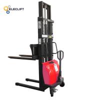 China 500mm Load Center Steel Semi Electric Pallet Stacker Polyurethane Wheel Type With 24V/20A Charger for sale
