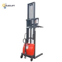 China 500mm Load Center Steel Semi Electric Pallet Stacker Polyurethane Wheel Type With 24V/20A Charger for sale