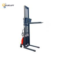 China 500mm Load Center Steel Semi Electric Pallet Stacker Polyurethane Wheel Type With 24V/20A Charger for sale