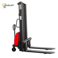 China 1000kg Load Capacity Semi Electric Pallet Stacker With 90mm Lowered Height And 4000mm Max Lift Height for sale