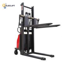 China 1000KG Load Capacity Semi Electric Pallet Stacker 1400mm Turning Radius for sale
