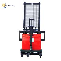 China Load Capacity Semi Electric Pallet Stacker With 1600mm Maximum Lift Height And Polyurethane Wheels for sale