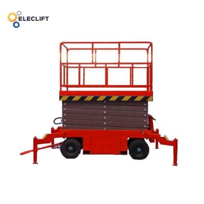 China 300KG Load Capacity Mobile Scissor Lift Manganese Steel Electric Platform Lift for sale