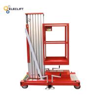 China 500kg Capacity Aluminum Single Mast Lift Platform With Electric Control Method for sale